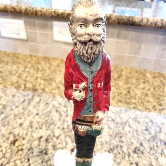 Holiday | Vintage 12 Tall Thin Santa Claus Toy Maker Folk Art Resin ...